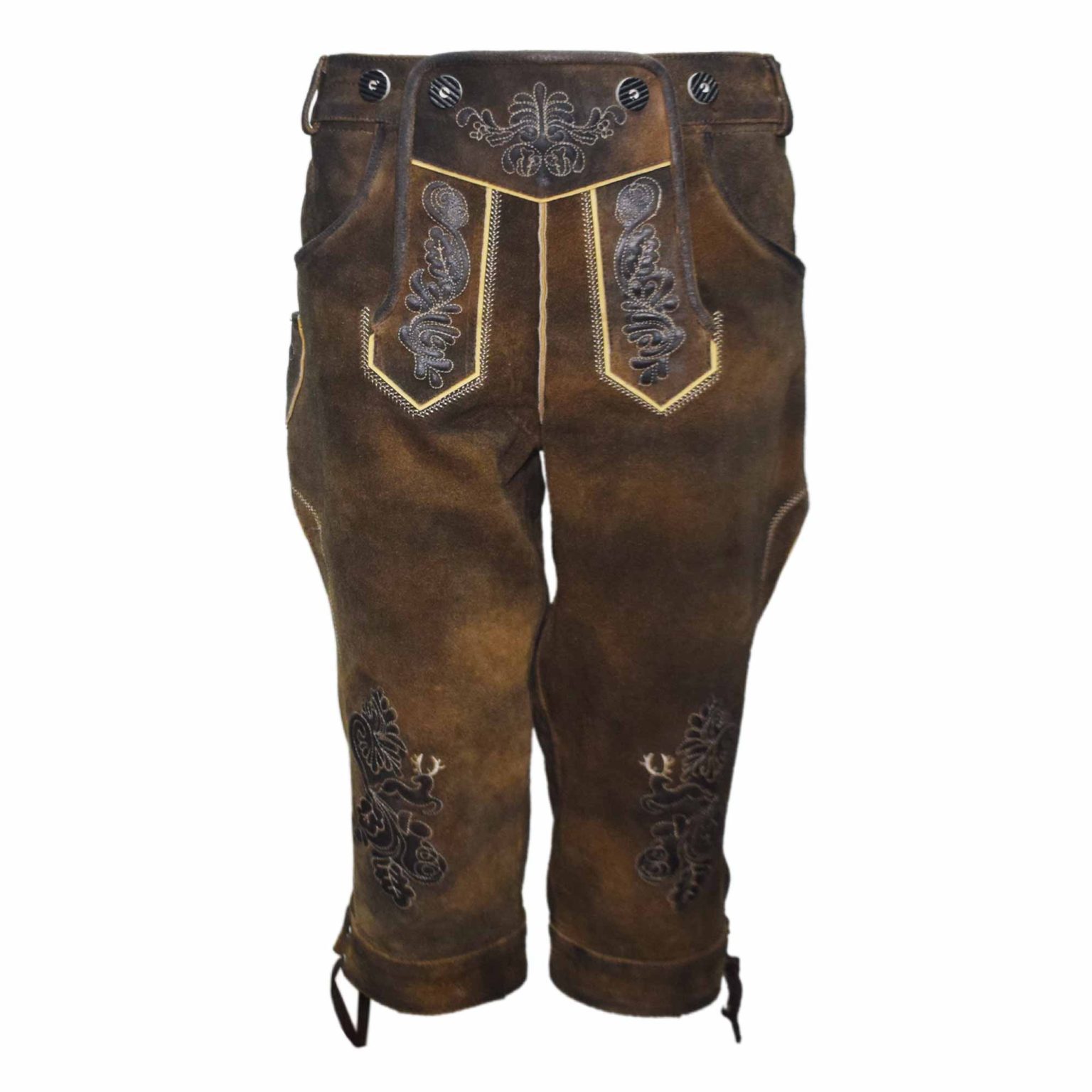 Authentic Classic Bundhosen - Dark Brown Waxed