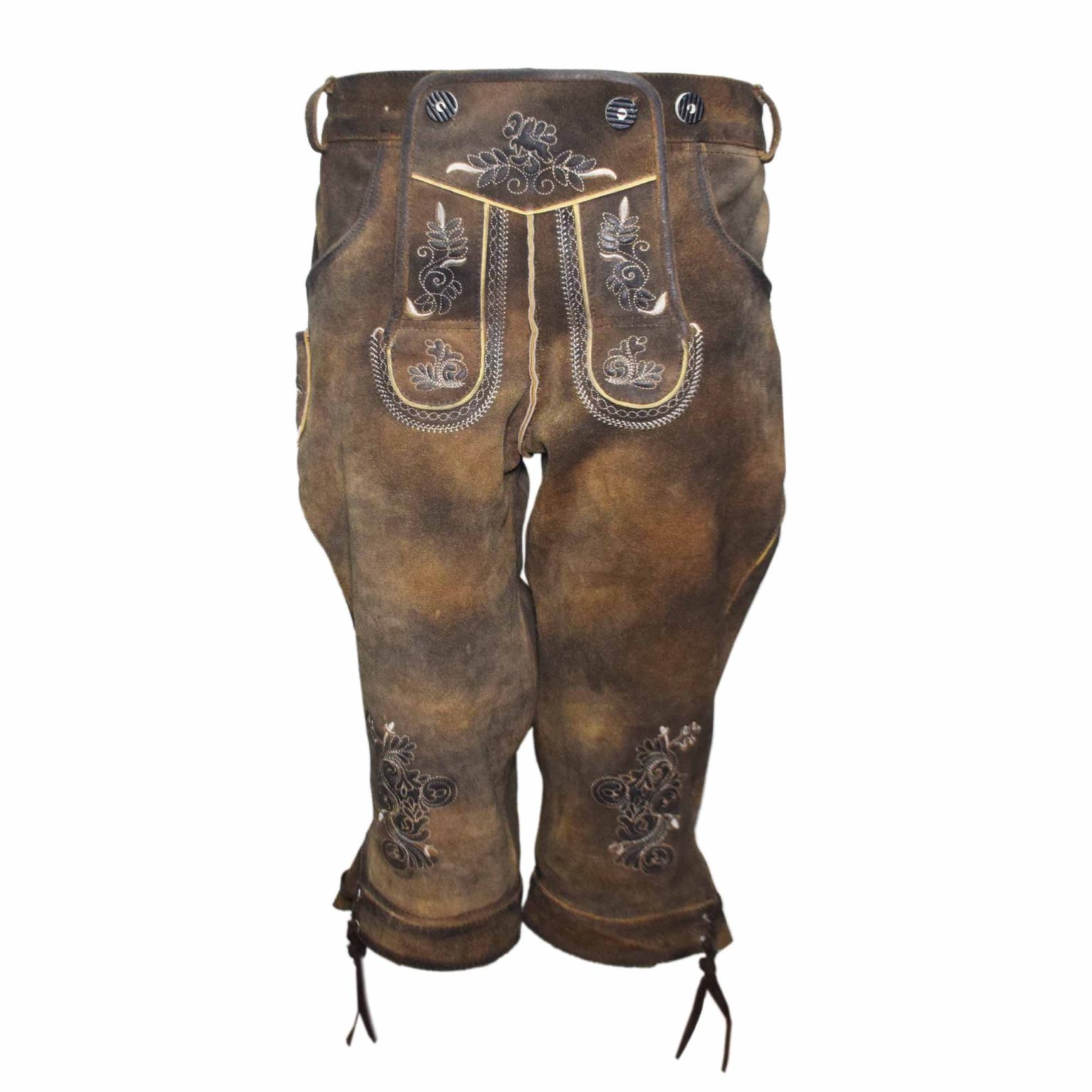 Waxed Antique Brown Bundhosen - Lederhosen Outfit